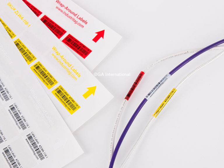 Wrap-Around Laser Labels for Cables and Wires – 1" x 0.34" + 0.41" # ...